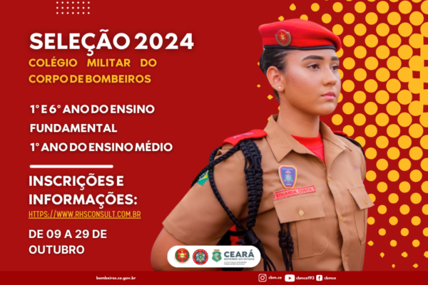 Colégio Militar do Corpo de Bombeiros abre processo seletivo para o ano de 2024